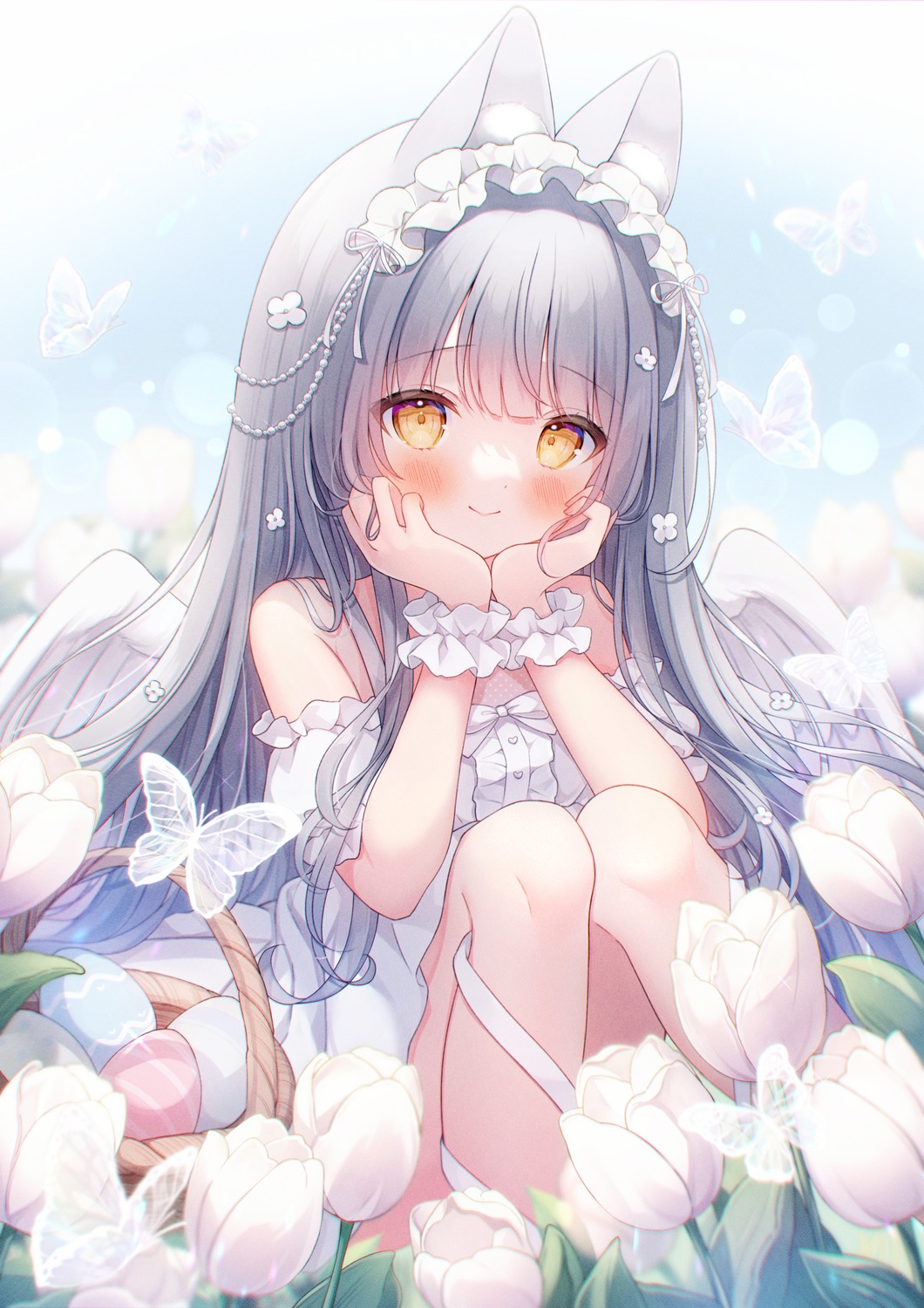 omochi monaka animal ears bunny ears dress wings | #1045504 | yande.re